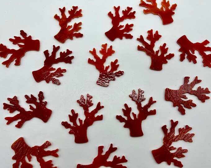 COE90 58mm Precut Waterjet Coral Cut on 3mm Deep Red Opal Fusible Art ...
