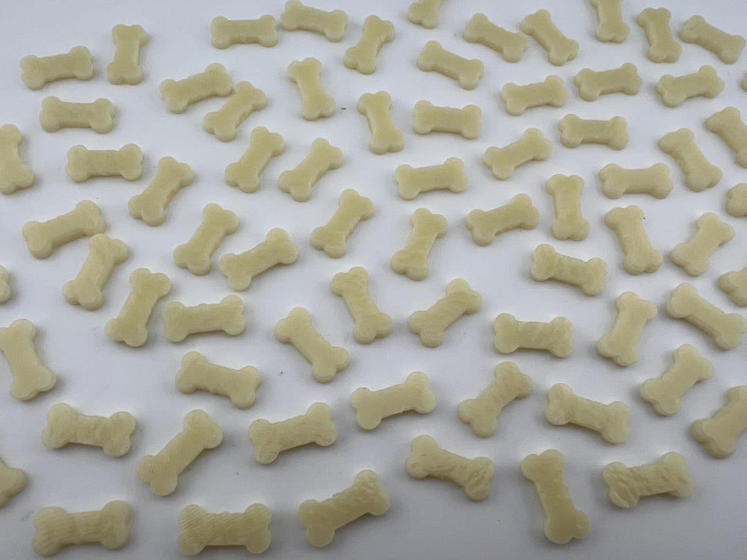 COE90 Waterjet Cut Mini Dog Bones Cut on 3mm French Vanilla Opal ...