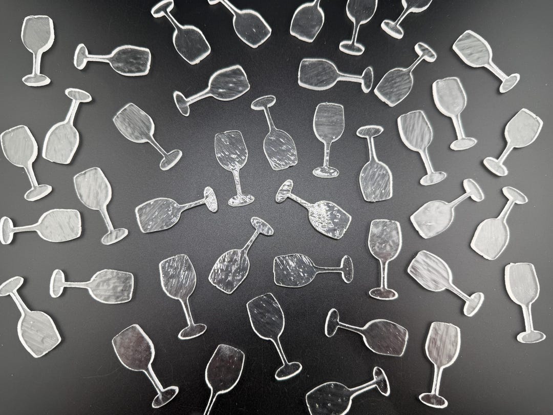 COE90 Waterjet Pre Cut 40mm Wine Glass Set for Fused Glass Projects ...