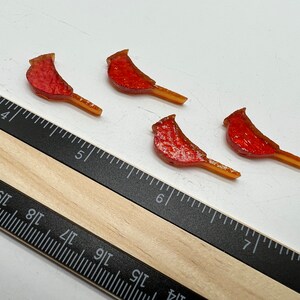 COE90 Mini Cardinal Set Cut on 3mm Red Transparent Fusible Art Glass! 4 ...