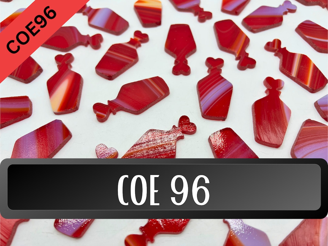 COE96 Waterjet Cut Love Potion Bottles Cut 3mm Strawberries and Cream ...