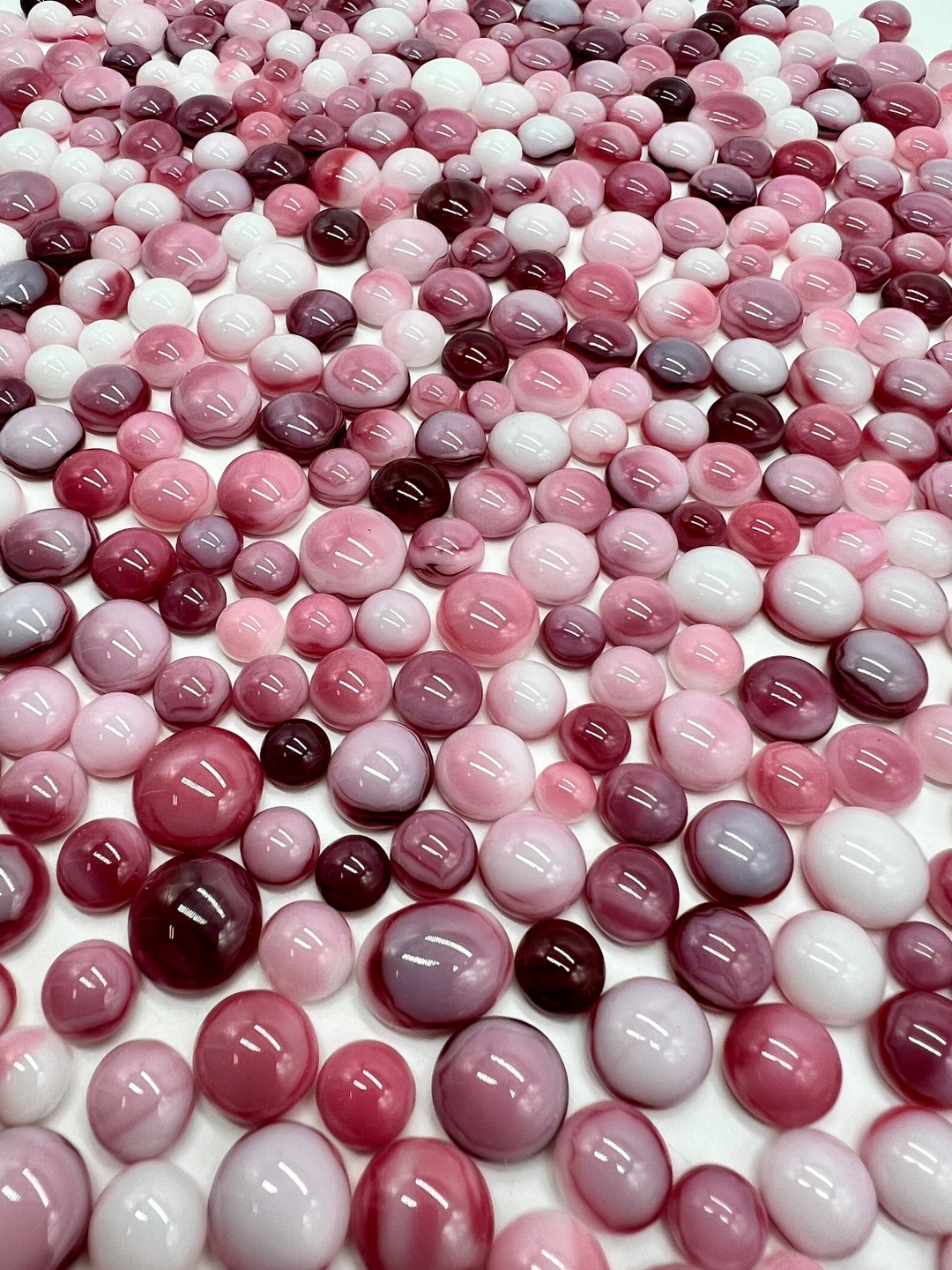 COE90 "strawberries & Cream" Dots (cranberry Pink/white)!!! 1 Oz. Pack - Etsy
