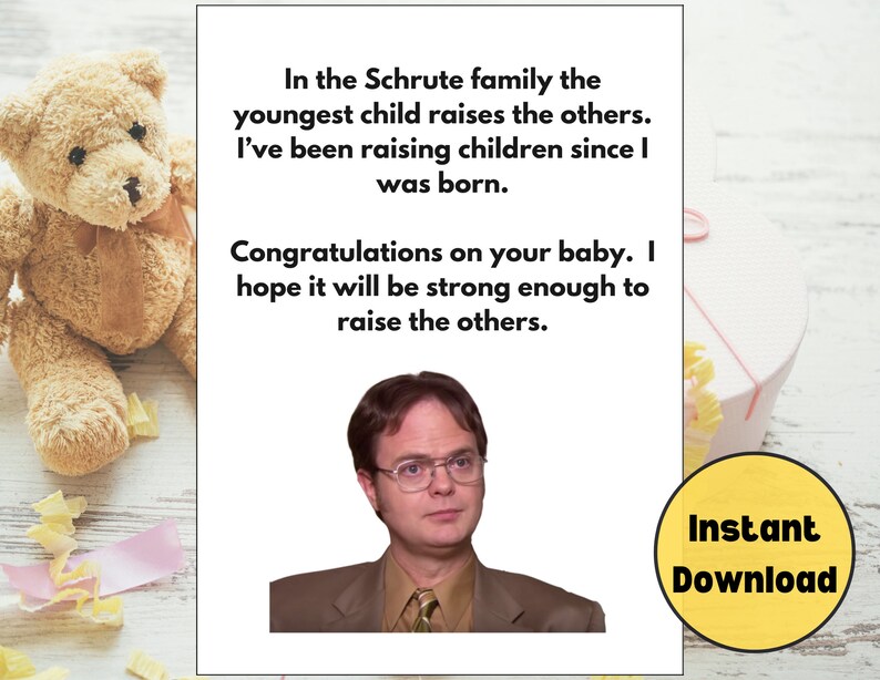 Printable Card Dwight Shrute the Office Congratulations on Your Baby ...
