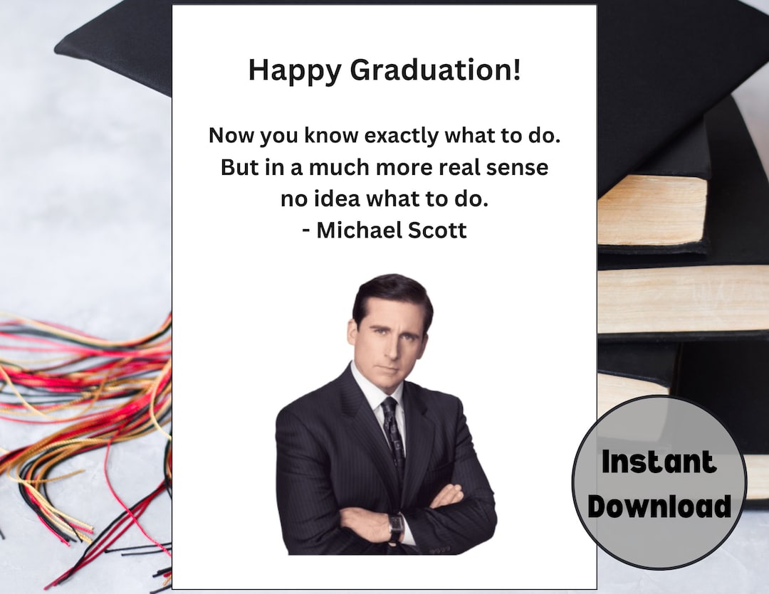 Michael Scott the Office Printable Graduation Card - Etsy