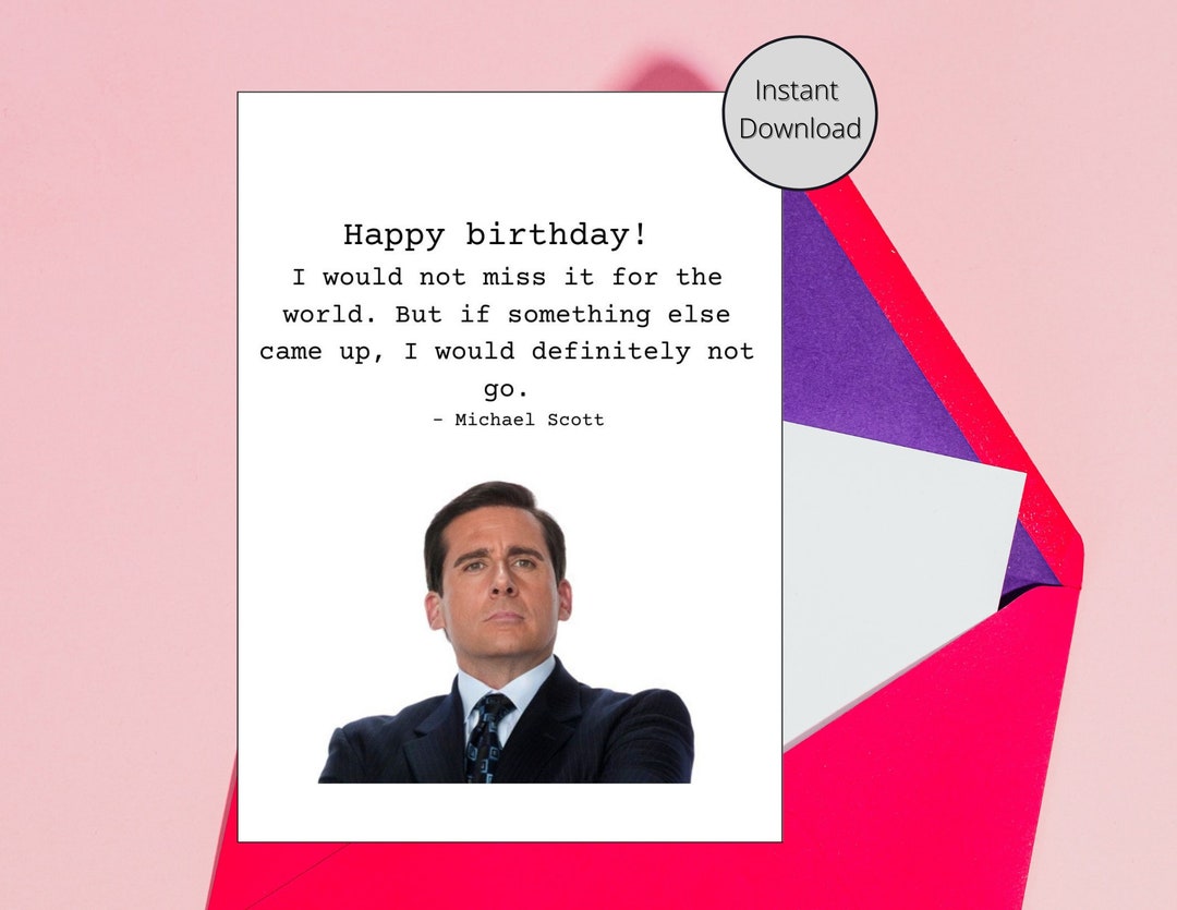 Michael Scott the Office Printable Happy Birthday Card - Etsy