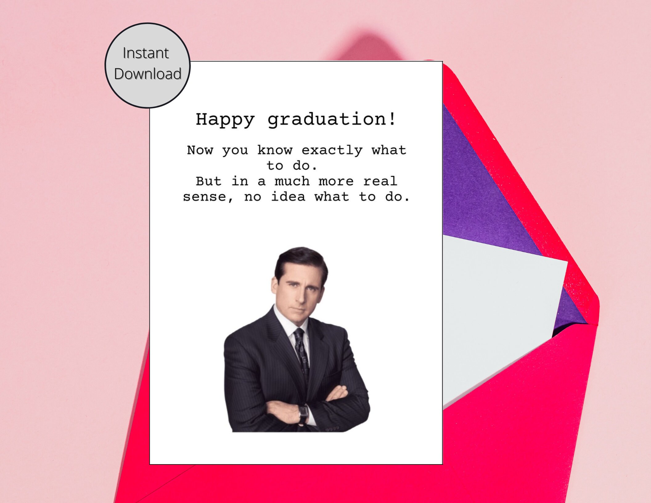 Michael Scott the Office Printable Graduation Card - Etsy