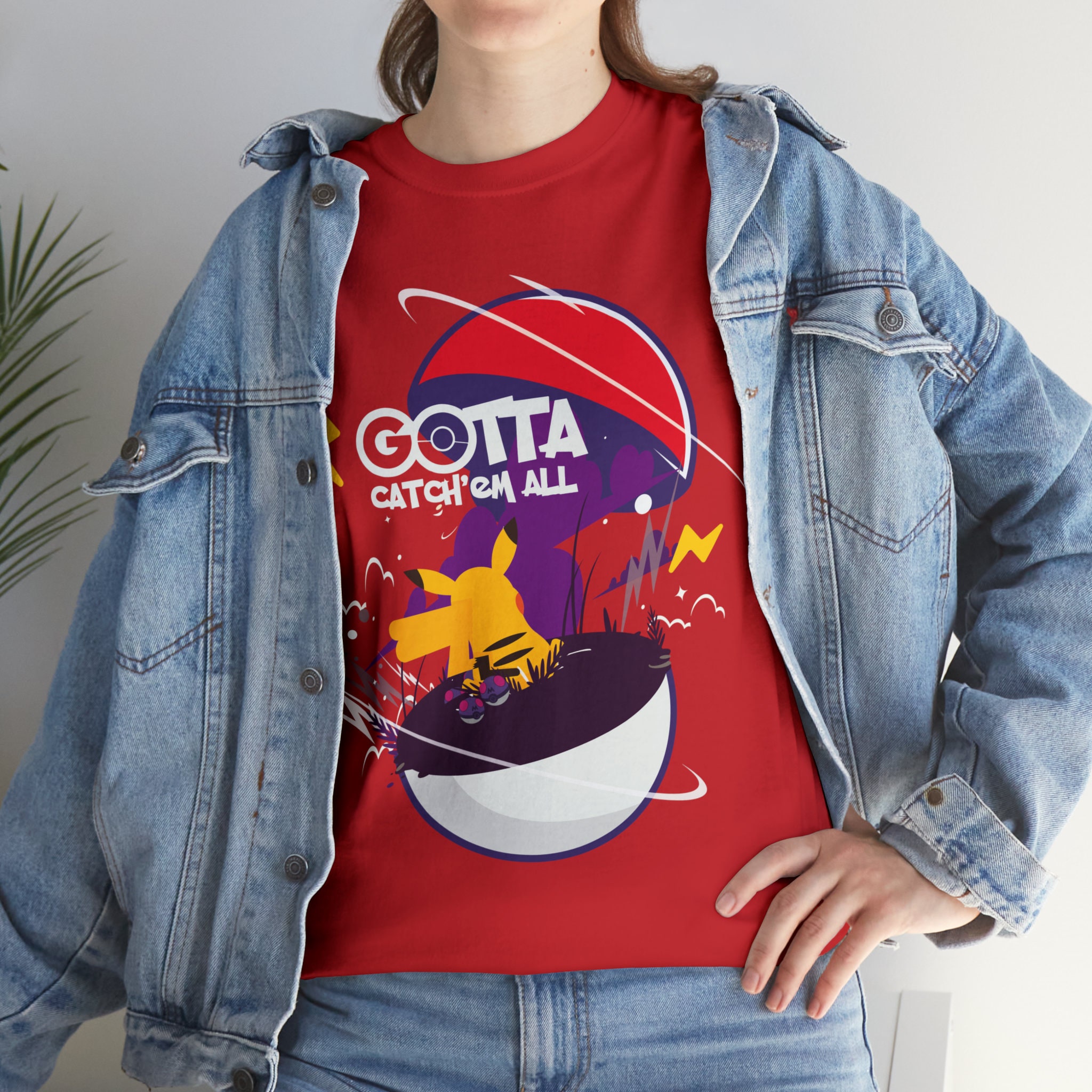 Custom Pokemon Shirt, Pikachu Gotta Catch Em All, Pokeball Design ...