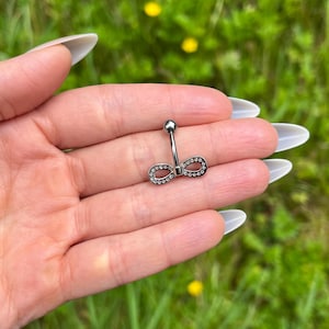 Infinity Symbol Belly Button Piercing, Belly Bar Jewellery With ...