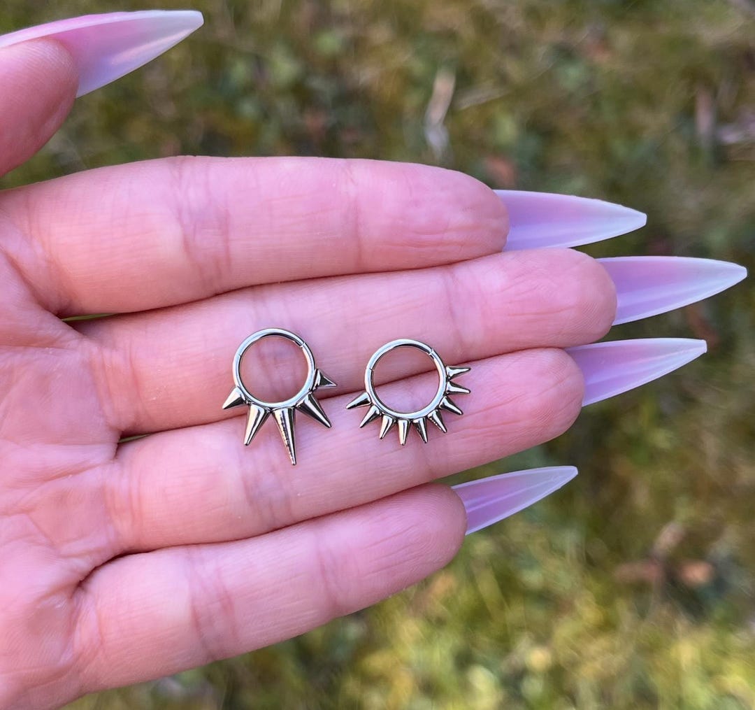 Spiky Septum Piercing, Septum Clicker Nose Ring, Surgical Steel Septum ...