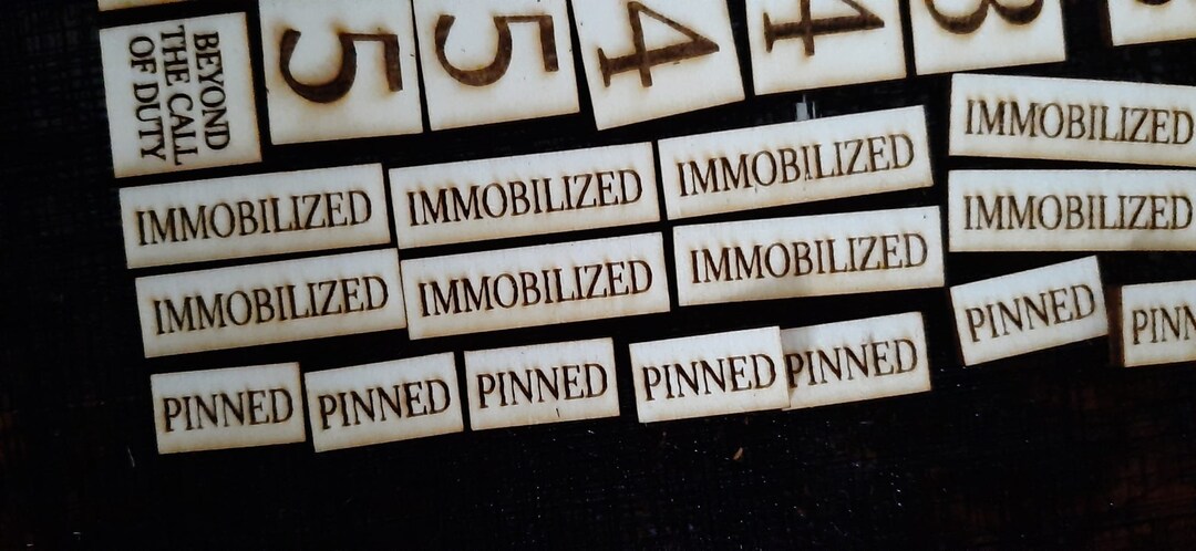 Pinned&immobilized Tokens Battlegroup Wooden Markers - Etsy