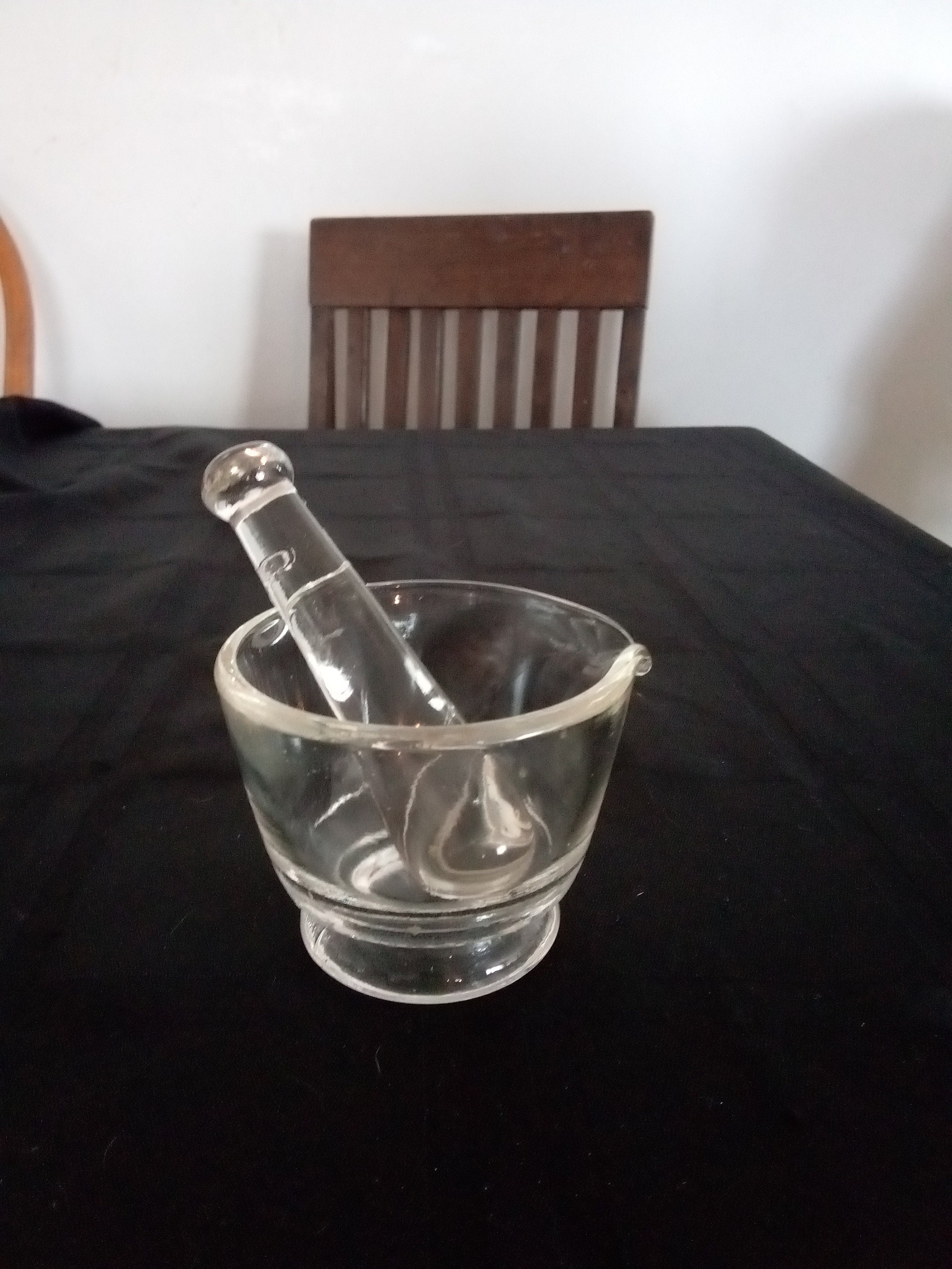 Vintage Glass Mortar and Pestle - Etsy