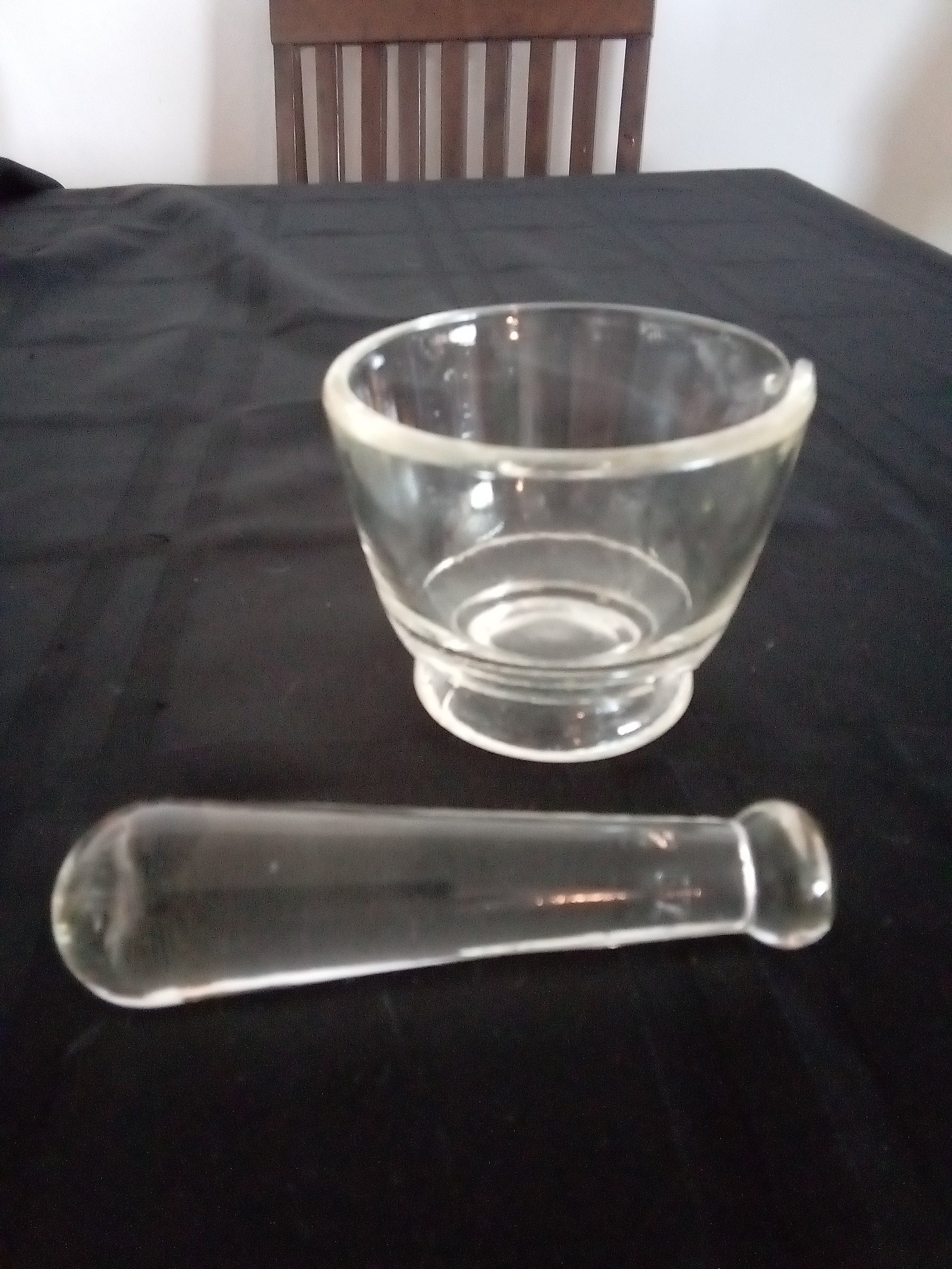 Vintage Glass Mortar and Pestle - Etsy