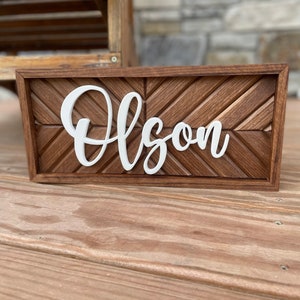 Custom Walnut Mosaic Family Name Sign, Handcrafted Wall Decor - Etsy