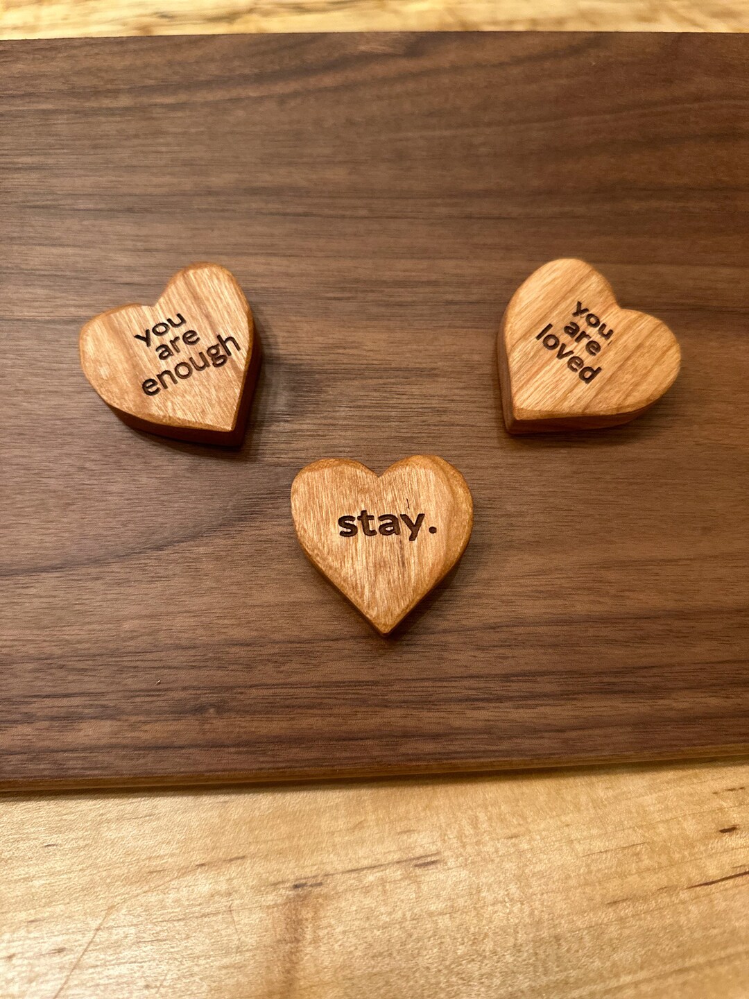 Personalized Affirmation Fidget, Wooden Affirmation Heart, Custom ...