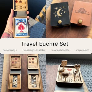 Travel Euchre Game Set, Travel Euchre Scoreboard, Wooden Euchre Game ...