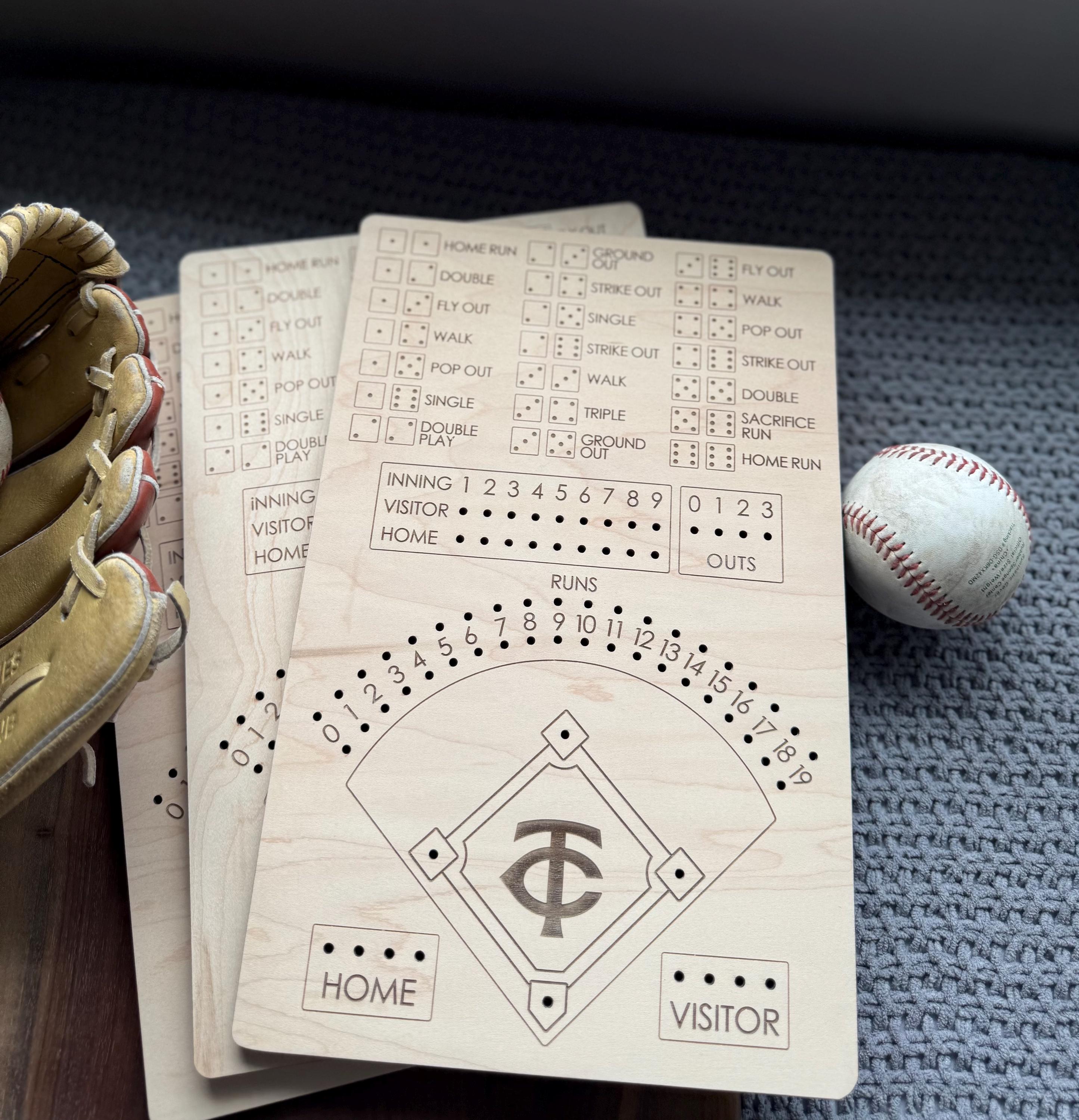 Baseball Dice Game, Wooden Baseball Game, Father's Day Gift, Gift for ...