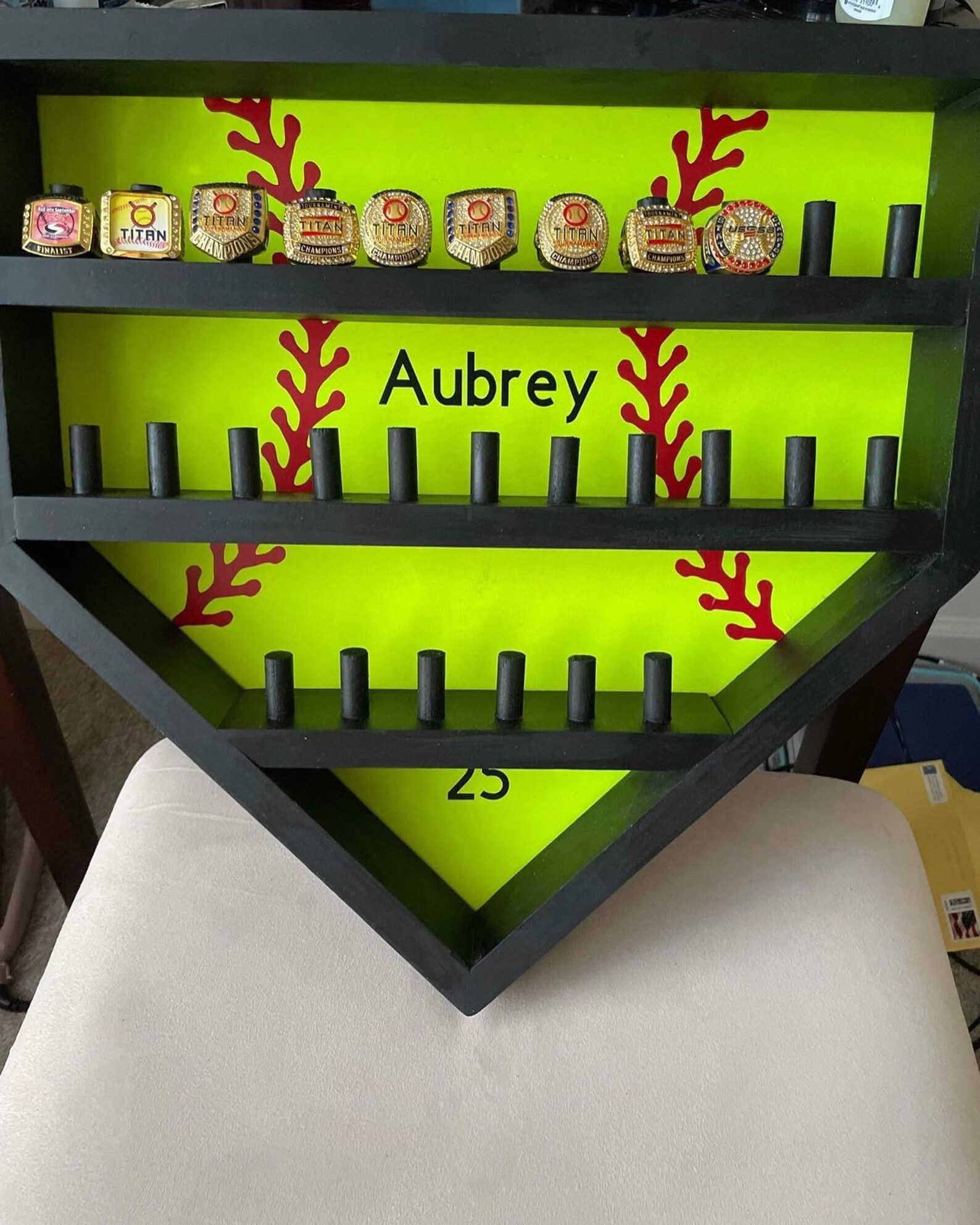 Custom Softball Ring Homeplate Display Case Custom Baseball - Etsy