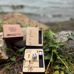 Handcrafted Fishing Dice Game | Bearcreek Cast | Rustic Wooden Cabin ...