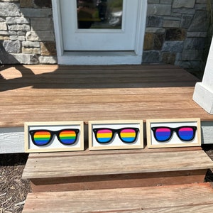 Pride Wall Art, 3D Rainbow Glasses, Pride Art - Etsy