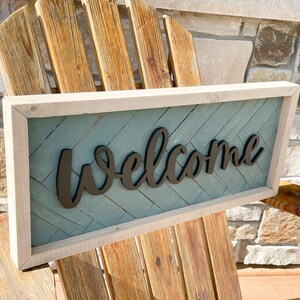 Welcome Sign 3D Wooden Wall Decor Wood Mosaic Welcome Sign - Etsy