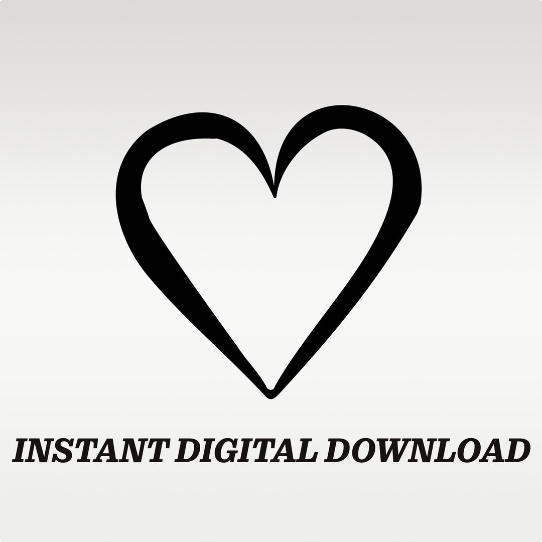 Simple Heart Svg Digital Download - Etsy