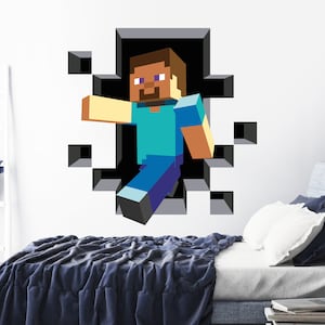 Custom Gamer Block Boy Wall Decal| Personalized Gamer Block Boy Vinyl ...
