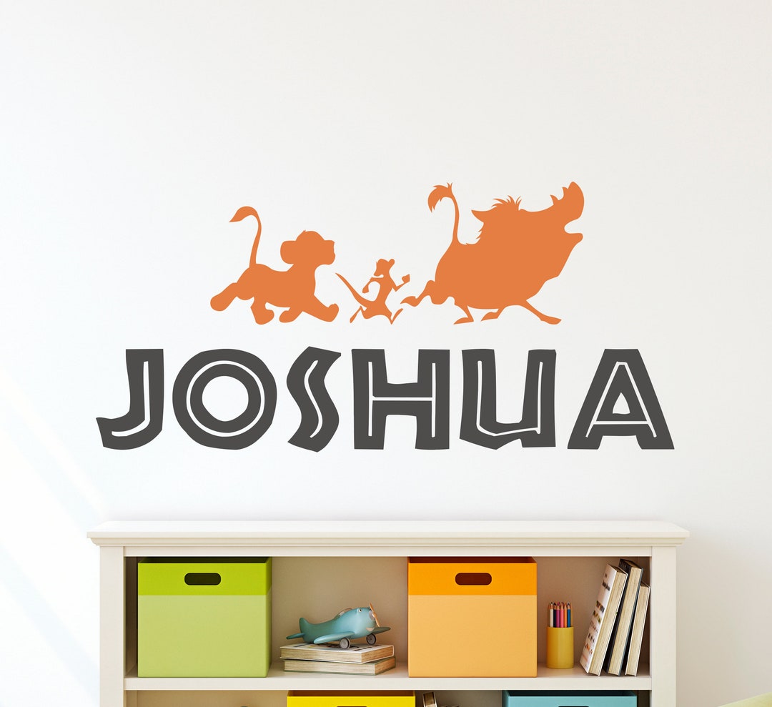 Custom Cute Jungle Animal Name Wall Decal, Personalized Name Vinyl ...