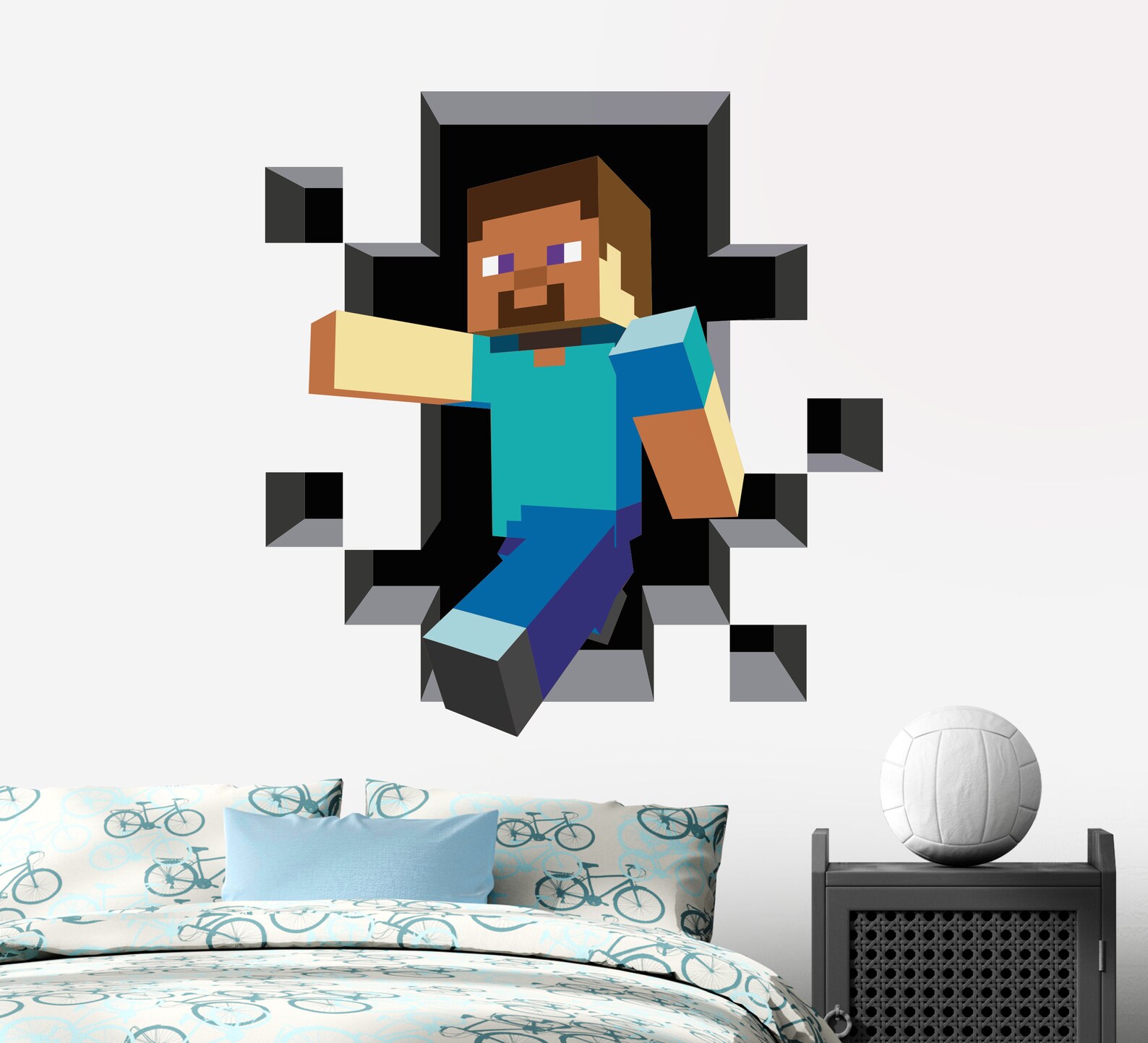 Custom Gamer Block Boy Wall Decal| Personalized Gamer Block Boy Vinyl ...