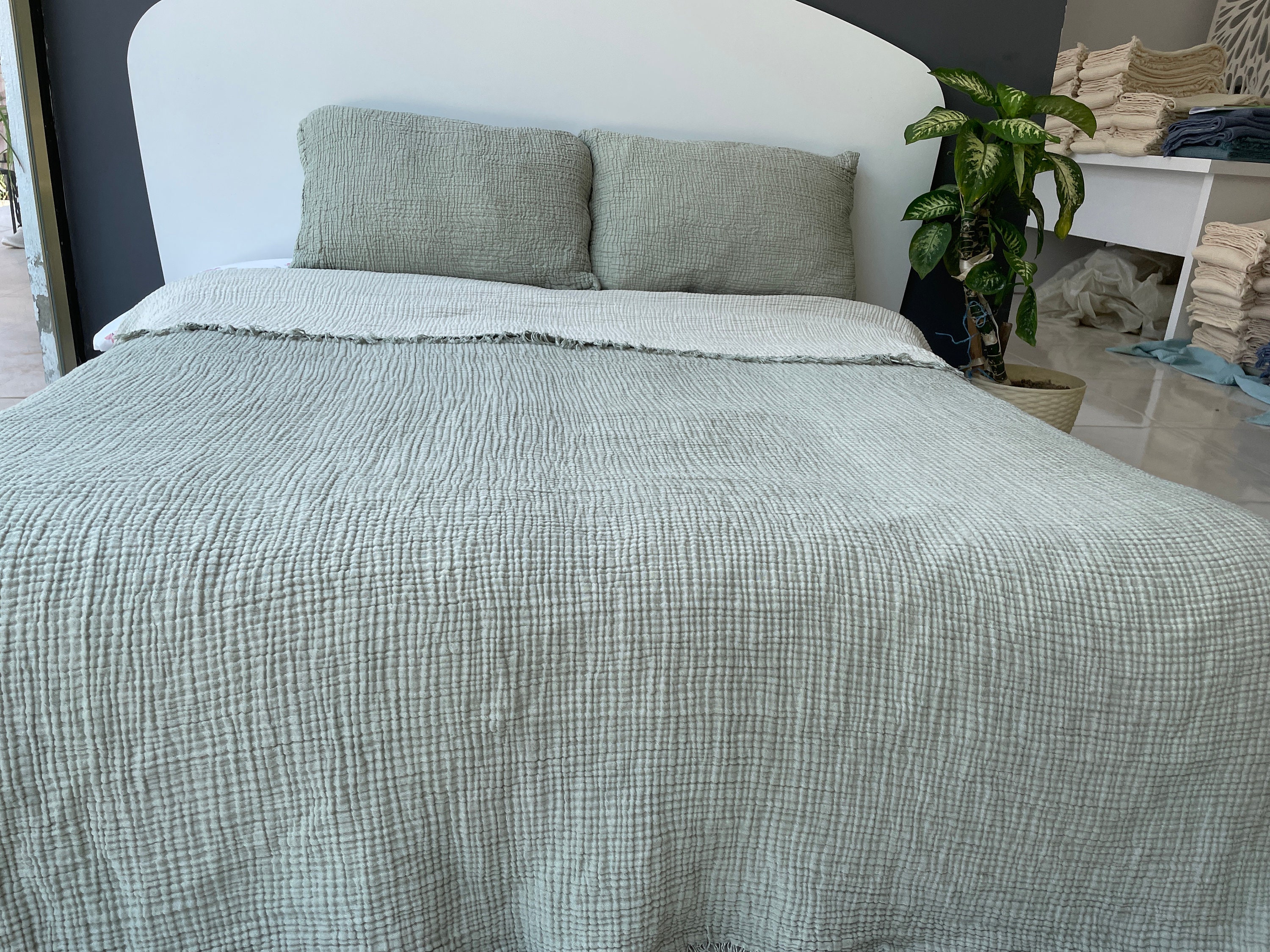 100% Cotton Muslin Bedspread 4 Layers Throw Blanket Extra - Etsy