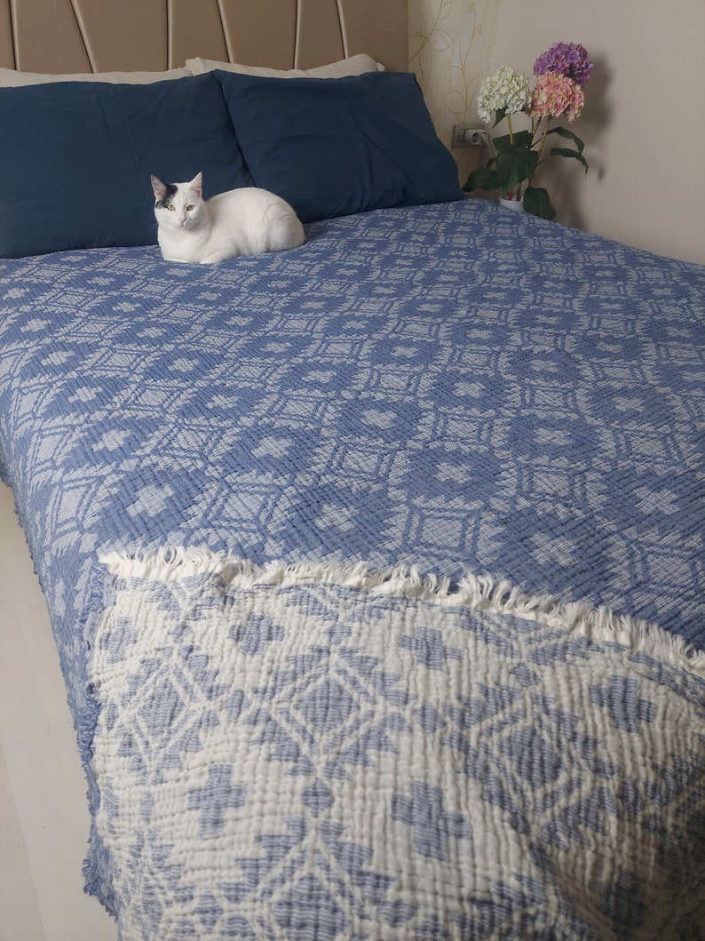 100% Cotton Muslin Bedspread 4 Layers Throw Blanket Extra - Etsy