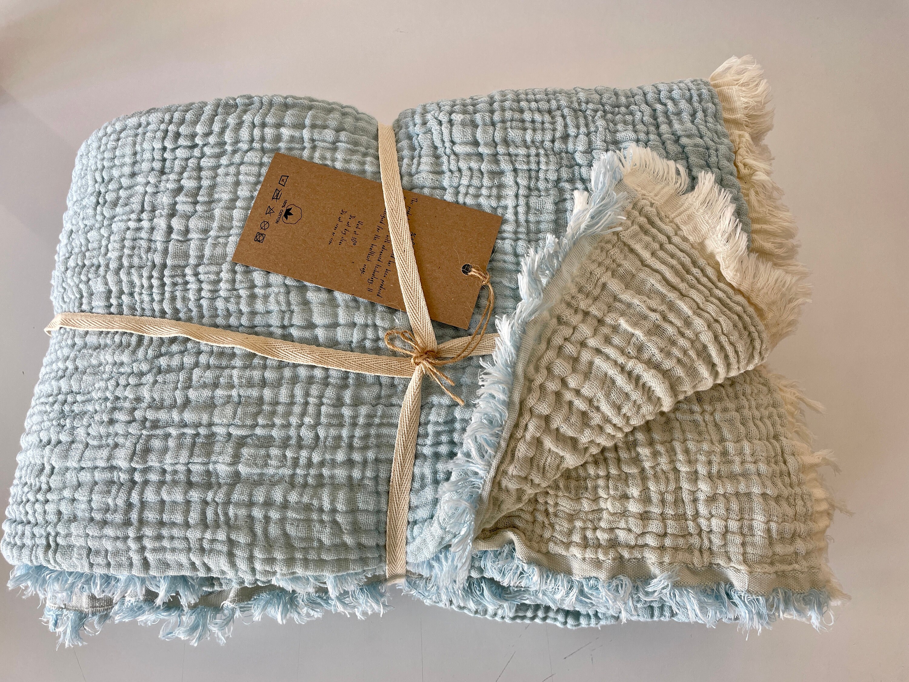 100% Cotton Muslin Bedspread, 4 Layers Throw Blanket, Extra Soft Cotton ...