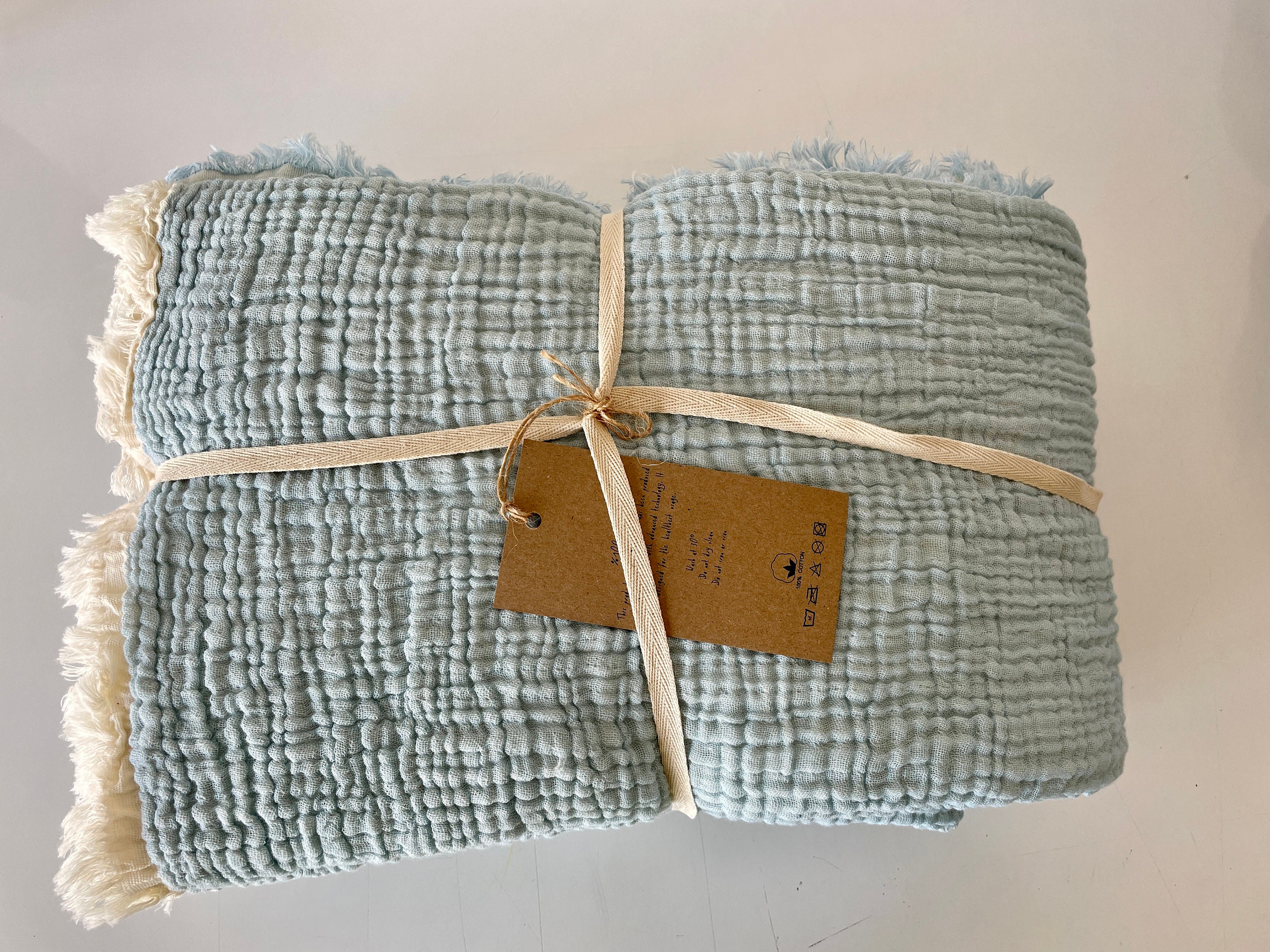 100% Cotton Muslin Bedspread, 4 Layers Throw Blanket, Extra Soft Cotton ...