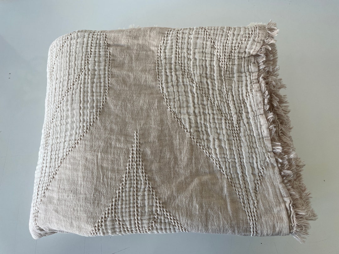 100% Cotton Muslin Bedspread, 4 Layers Throw Blanket, Extra Soft Cotton ...