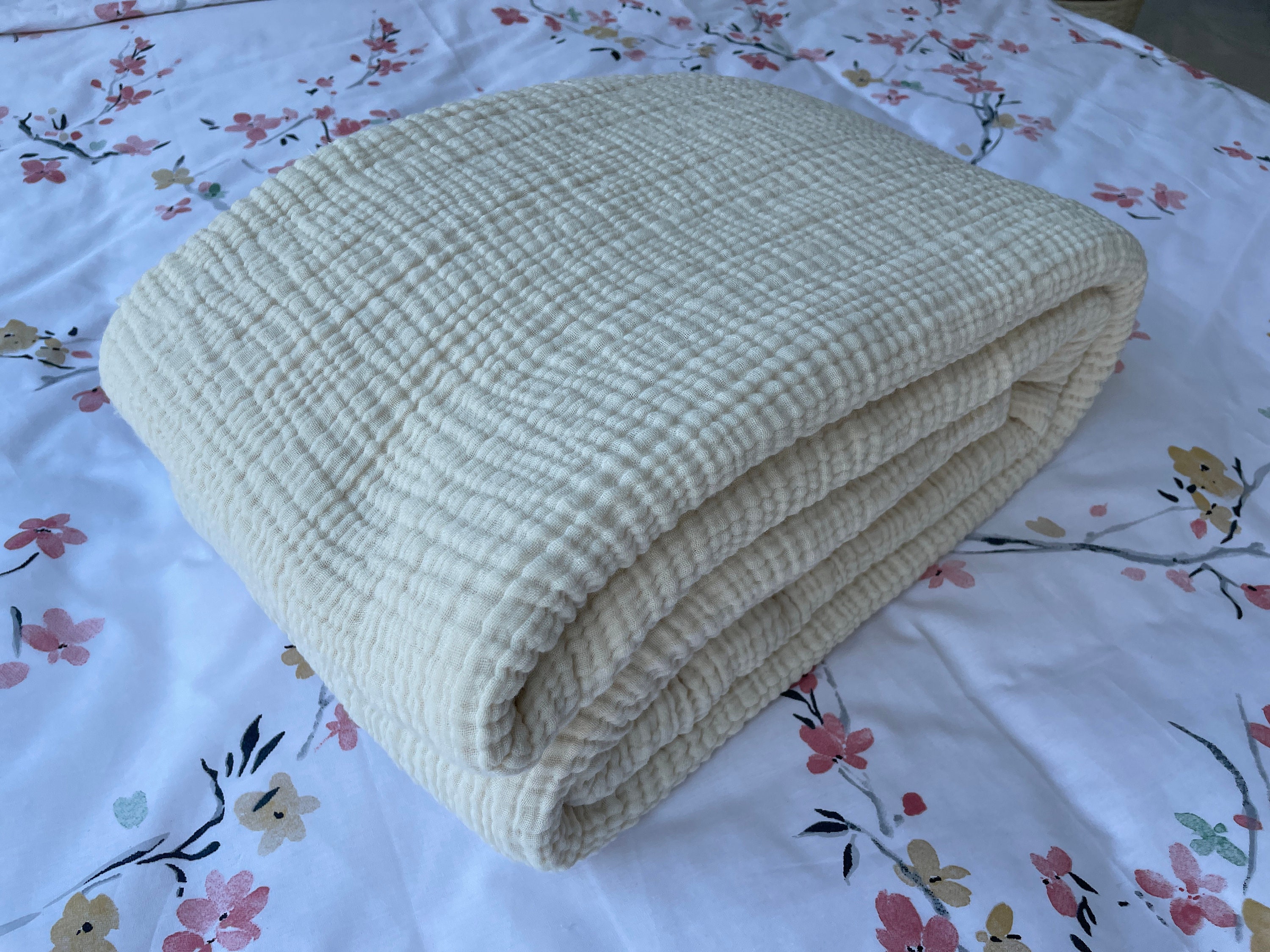 100% Cotton Muslin Bedspread 4 Layers Throw Blanket Extra - Etsy