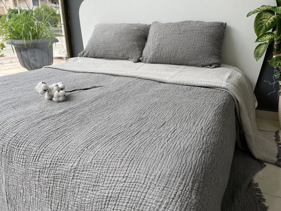 100% Cotton Muslin Bedspread 4 Layers Throw Blanket Extra - Etsy