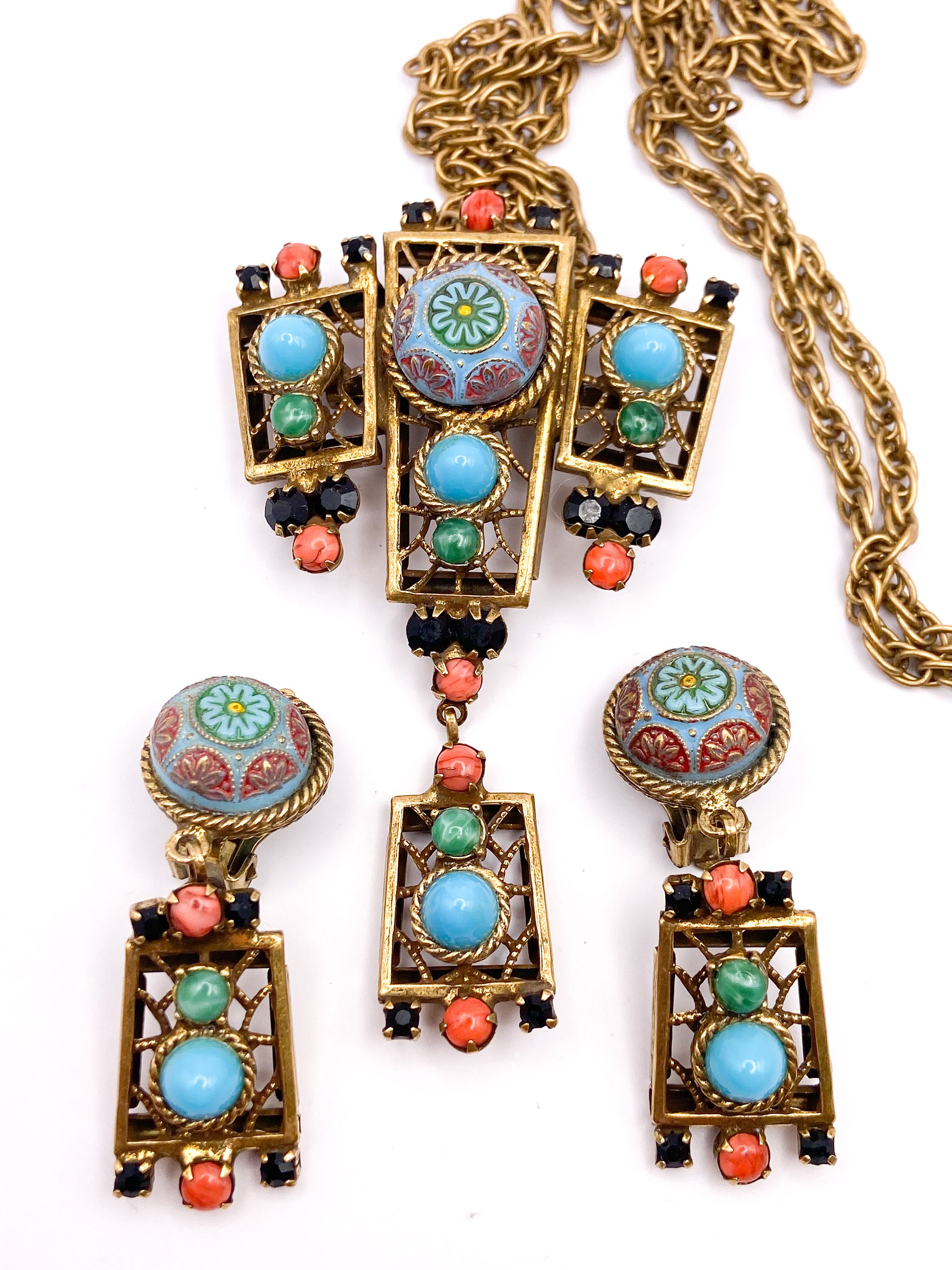 Vintage Verified Juliana Delizza & Elster Moroccan Matrix Jewelry Set ...