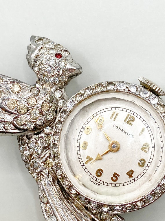 Vintage Imperial Swiss Lapel Watch Brooch Pin with Co… - Gem