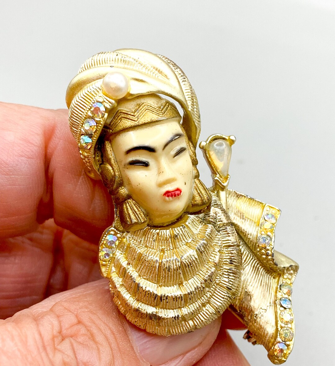 Vintage Serlo Selini Asian Princess Brooch 1960-s - Etsy