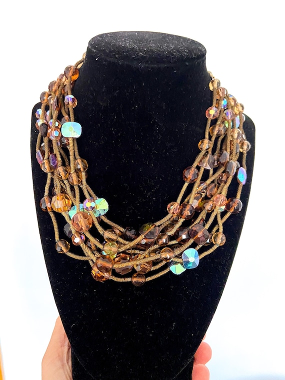 Vintage Robert De Mario Multi strand Bright Iridescen… - Gem