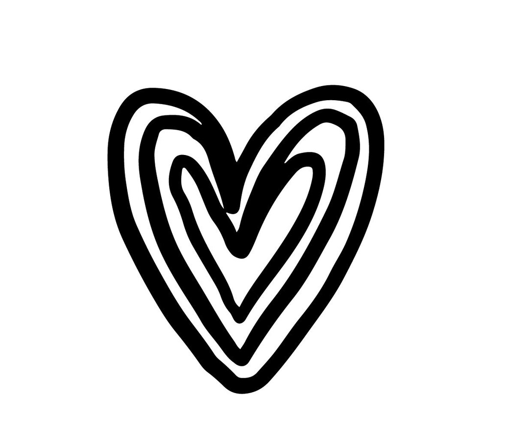 Line Heart, Open Heart SVG Instant Download SVG, PNG, Eps, Pdf Digital ...