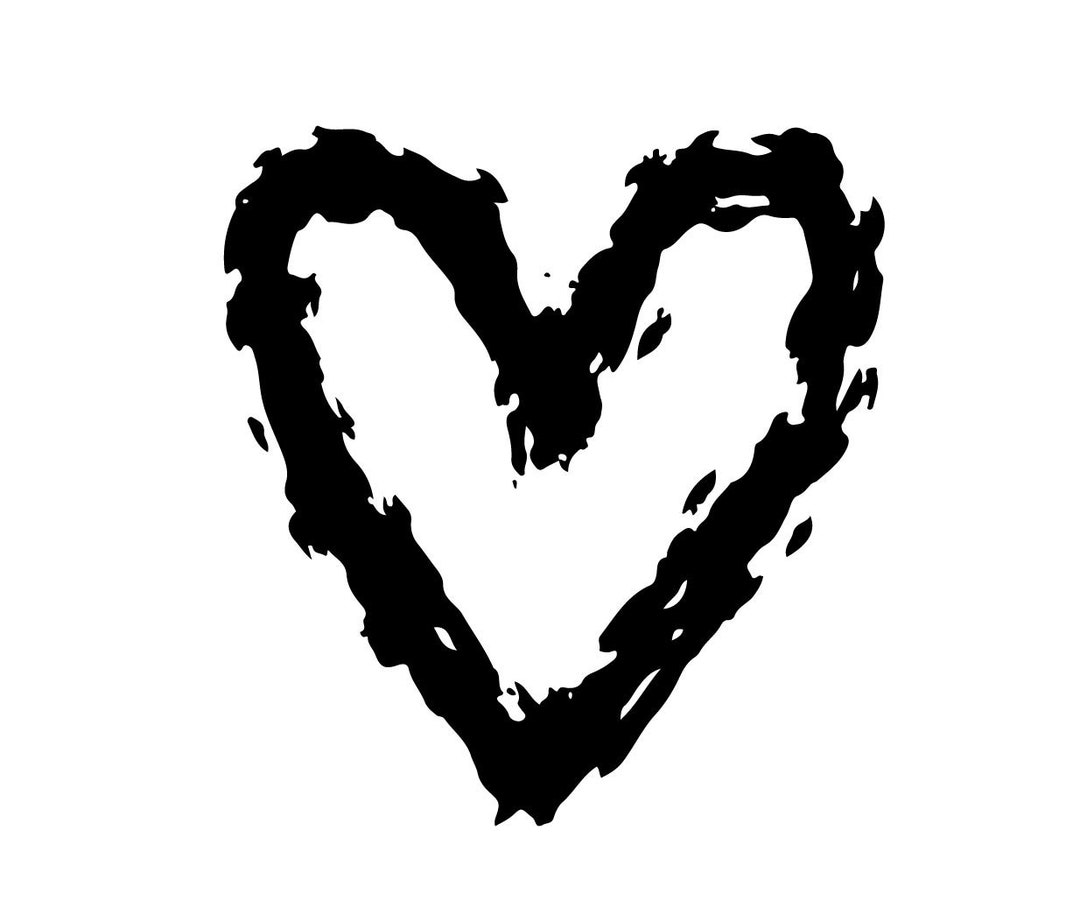 Contorno Corazón Corazón Abierto SVG Descarga Instantánea - Etsy México