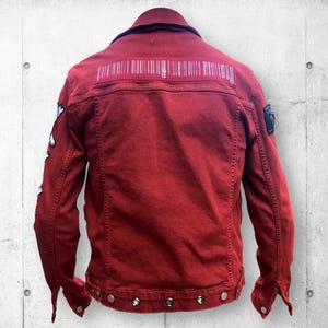 Scarlet Red Denim Battle Jacket (the Forsaken) *boomers Are Punk Too ...