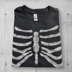 Punk Rock Skeleton Rib Cage Black T Shirt - Etsy