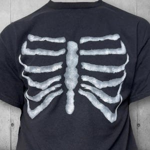Punk Rock Skeleton Rib Cage Black T Shirt - Etsy