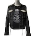 Womens Black Emo/punk Rock/gothic Kitty Bling Denim Jacket - Etsy