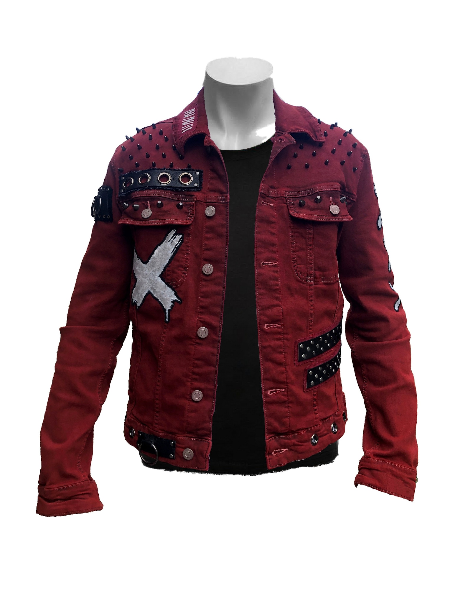 Mens Scarlet Red Punk Rock Battle Jacket the Forsaken - Etsy