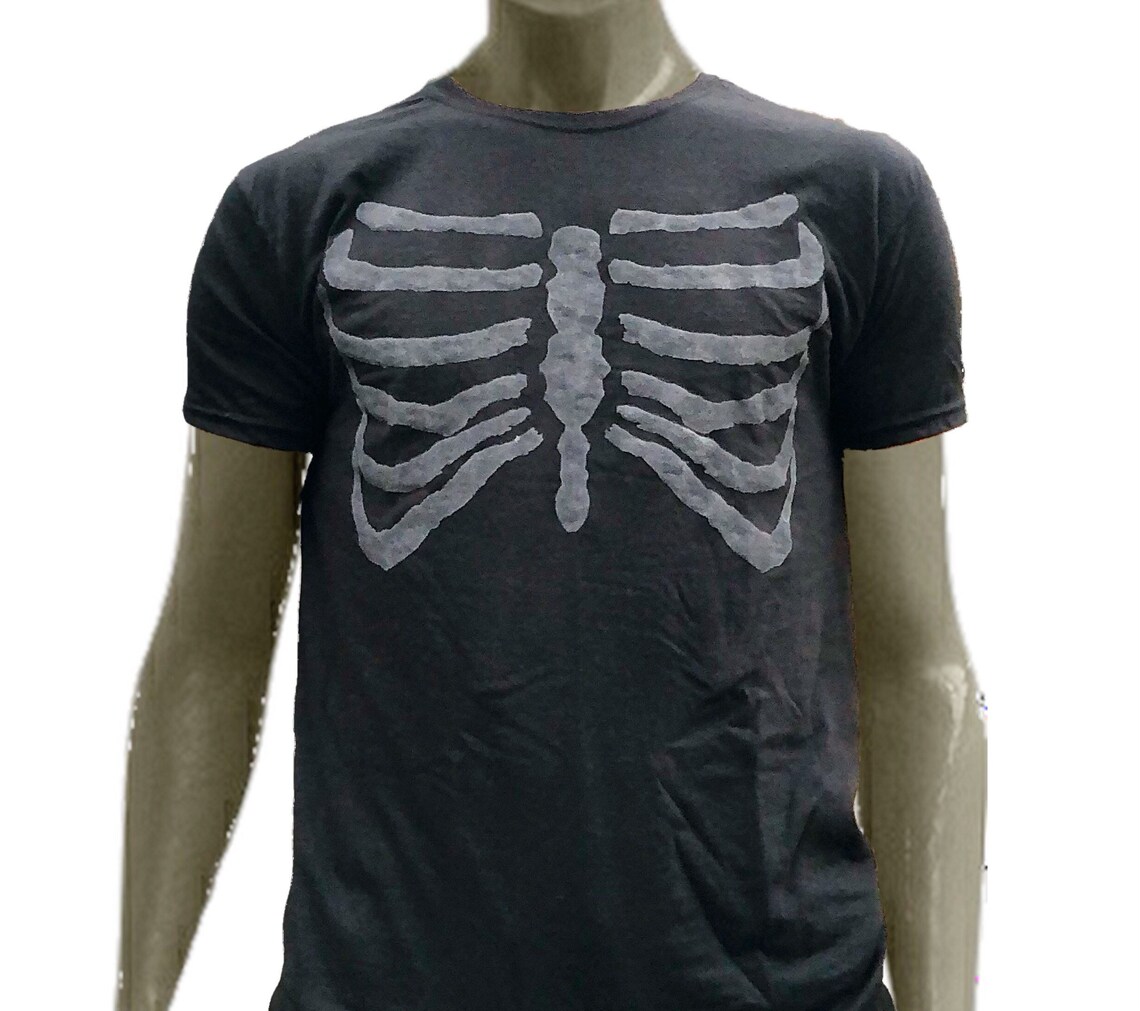 Punk Rock Skeleton Rib Cage Black T Shirt - Etsy