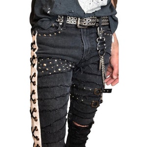 Men’s Blackout Gothic/punk Rocker Jeans - Etsy