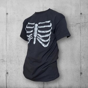 Punk Rock Skeleton Rib Cage Black T Shirt - Etsy