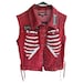 Women's Red Denim Punk Rib Cage Vest - Etsy